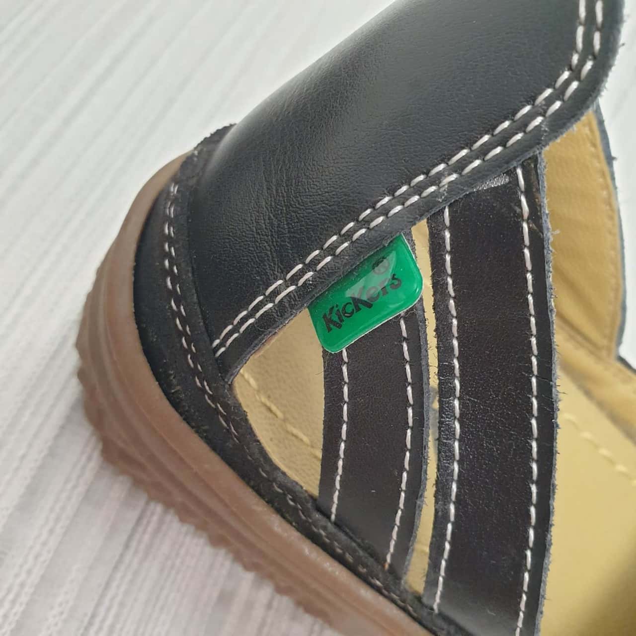 Kickers Made In France Flat School Style Navy Blue Cover Toes Sandal ...