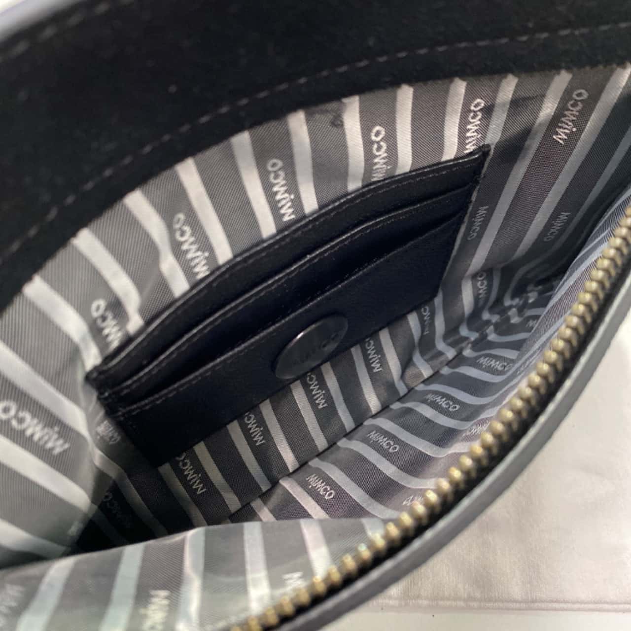 Women’s Mimco Black Leather Studio Pouch Envelope