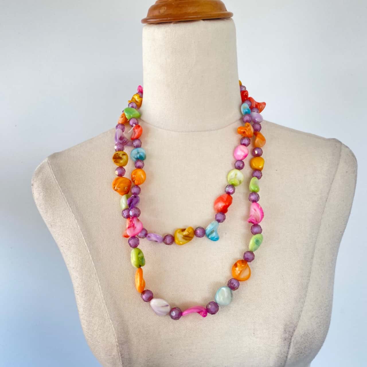 Colourful Painted Shell Necklace