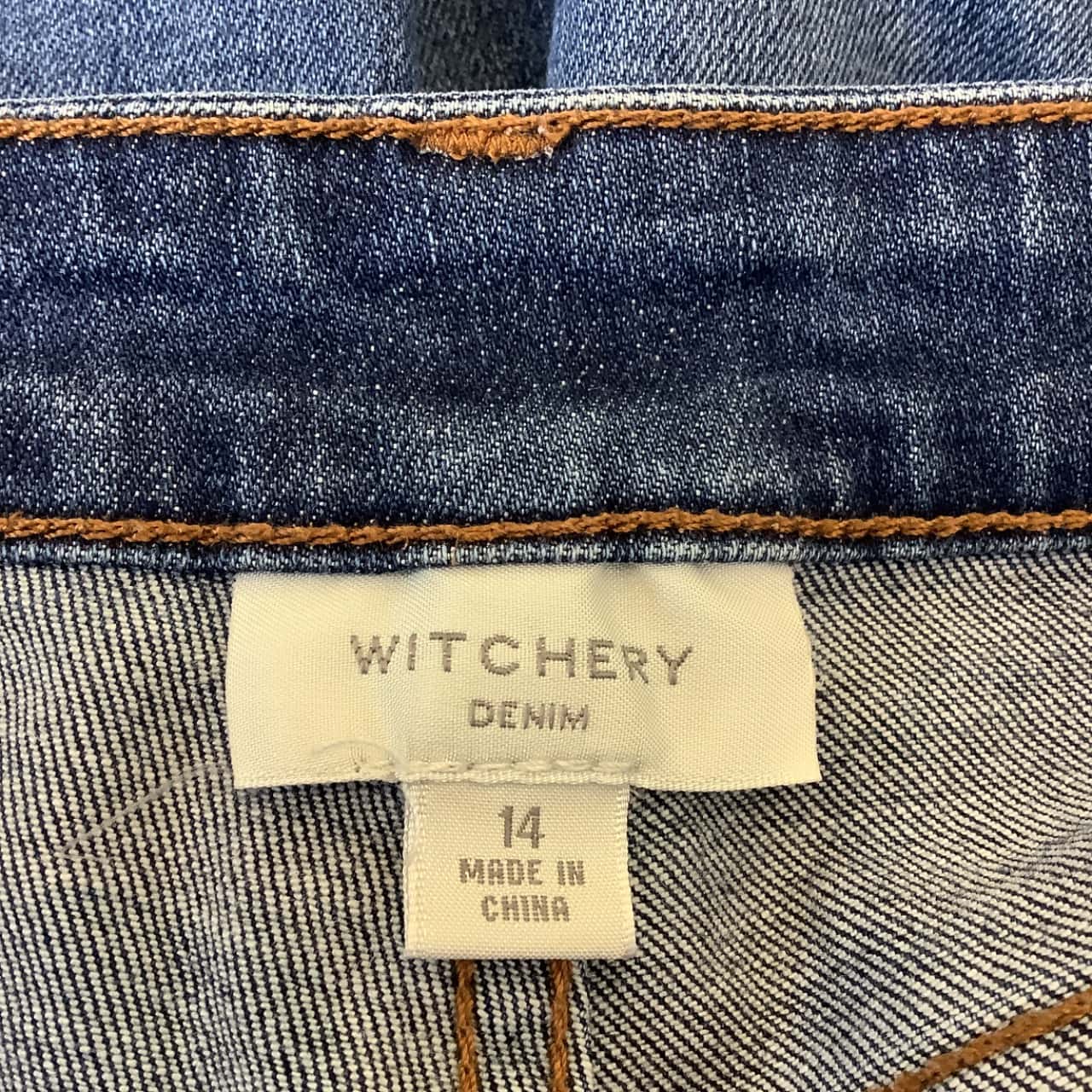 Witchery Womens Size 14 Slim Fit Jeans Blue (s)