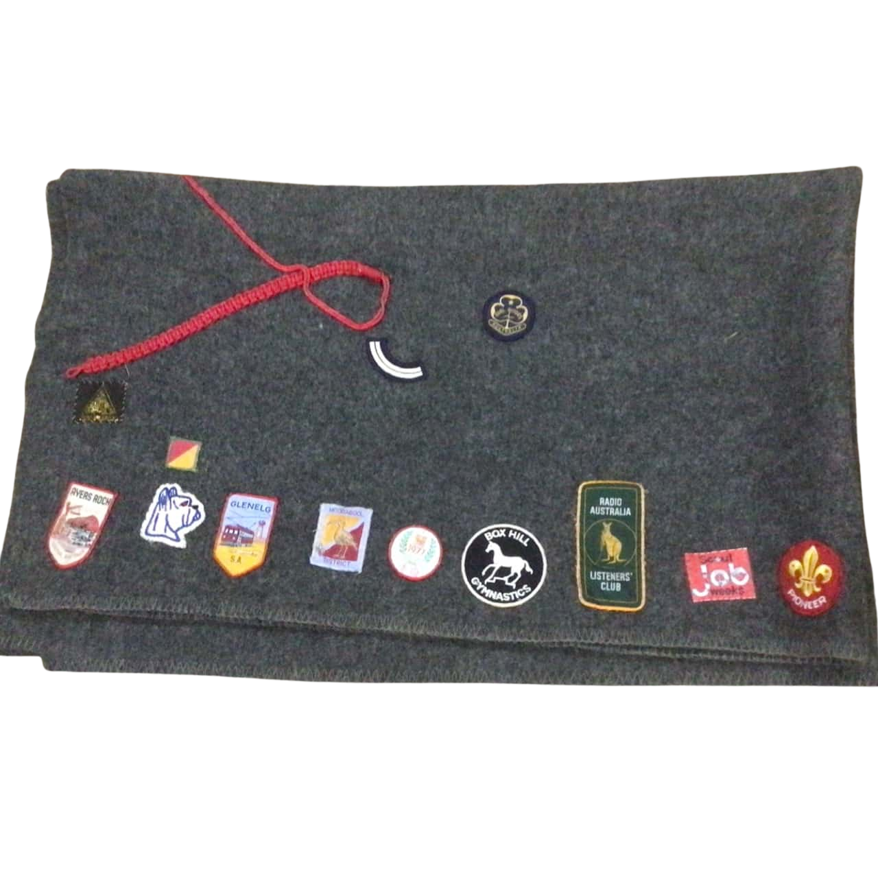 Vintage Wool Mix Scout / Girl Guide Blanket with Quirky Sewn on Patches ...