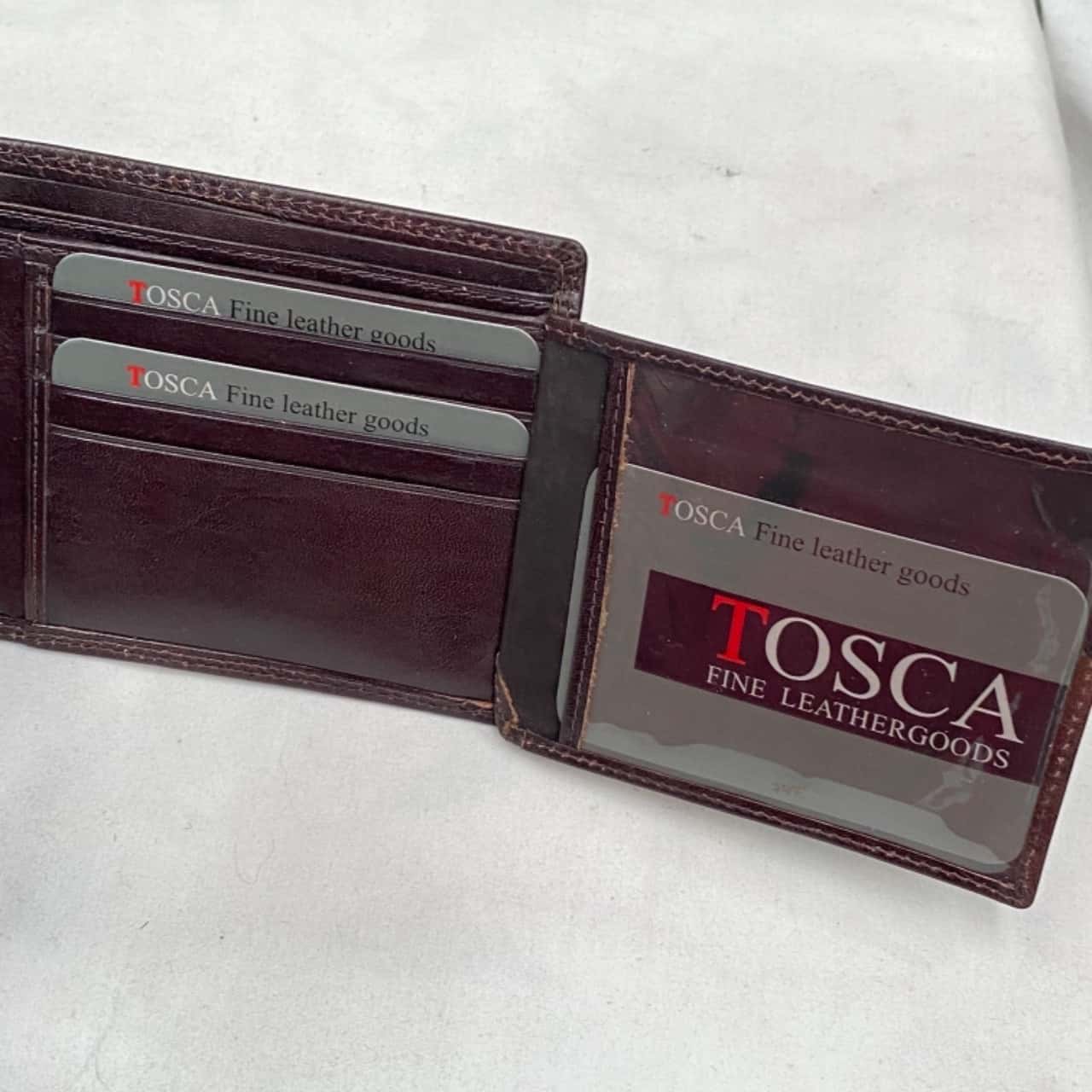 New! Mens TOSCA Brown Leather Wallet with Gift Box