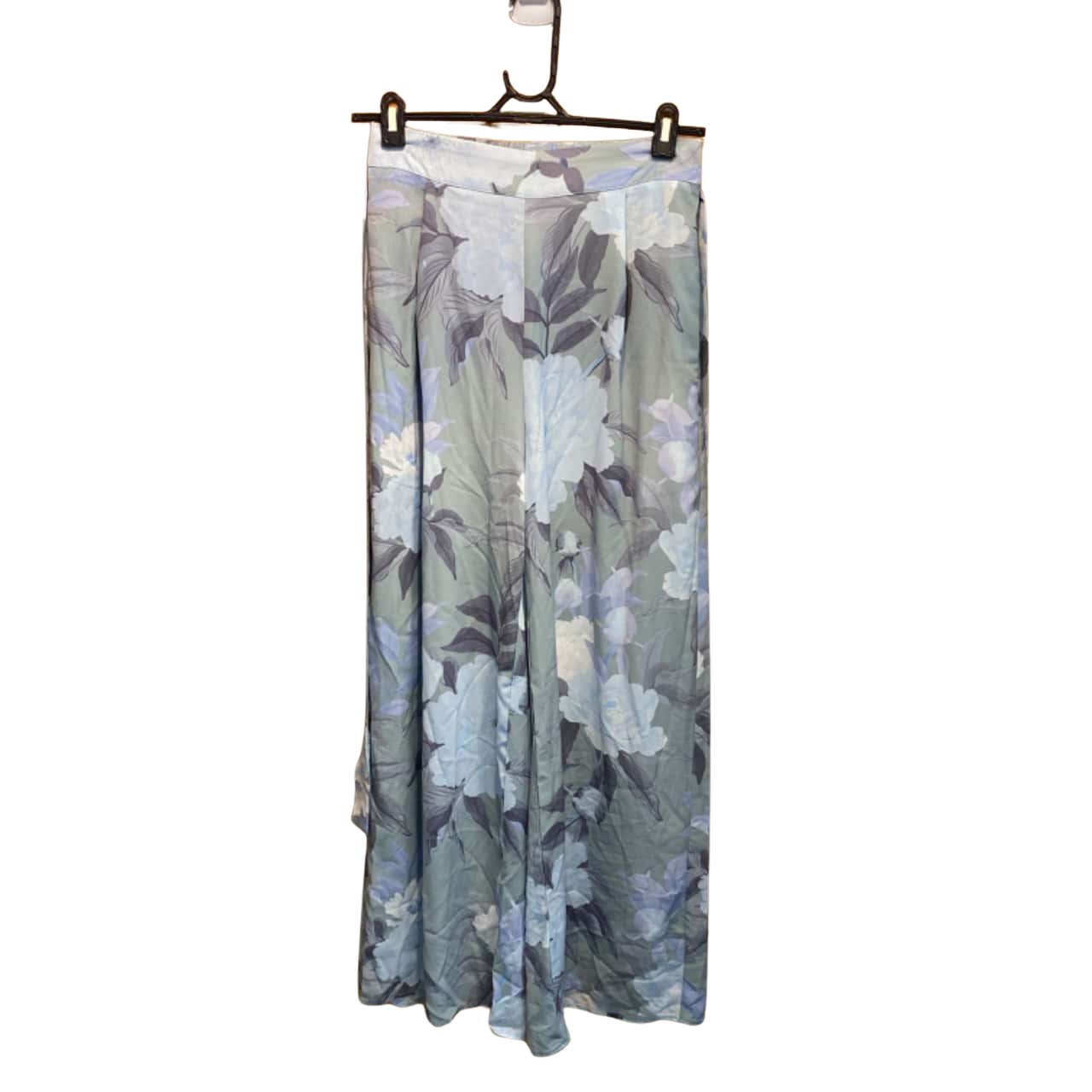 Womens Size 10 Wide Leg Blue / Floral Tulips Pants (s)