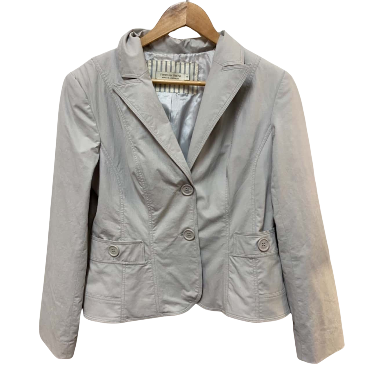 Veronika Maine Grey Jacket Size 14(s)