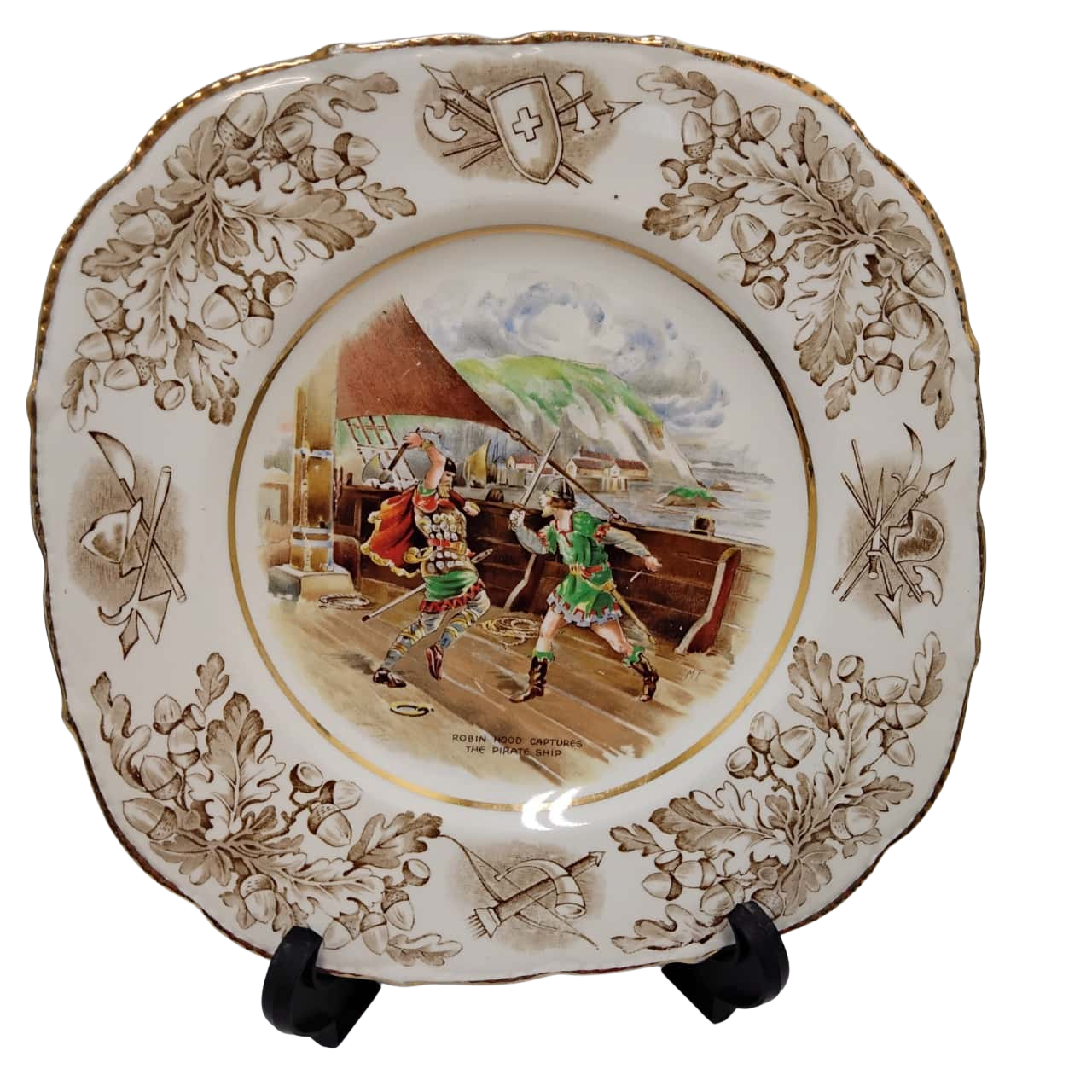 Vintage Plate - Robin Hood Captures The Pirate Ship(s)