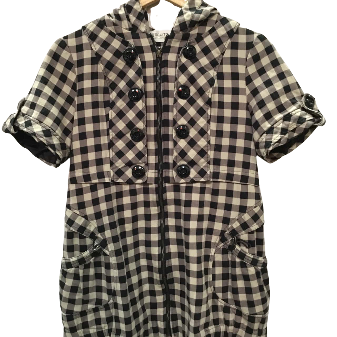 Seguito Collection Womens Size S Mini Dress Black Brown Checked s seguito-collection-womens-size-s-mini-dress-black-brown-checked-s