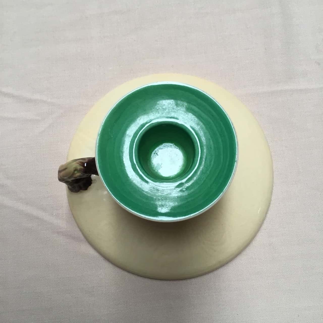 Antique Carlton Ware Grape Vine Handled Candlestick Holder In Green ...