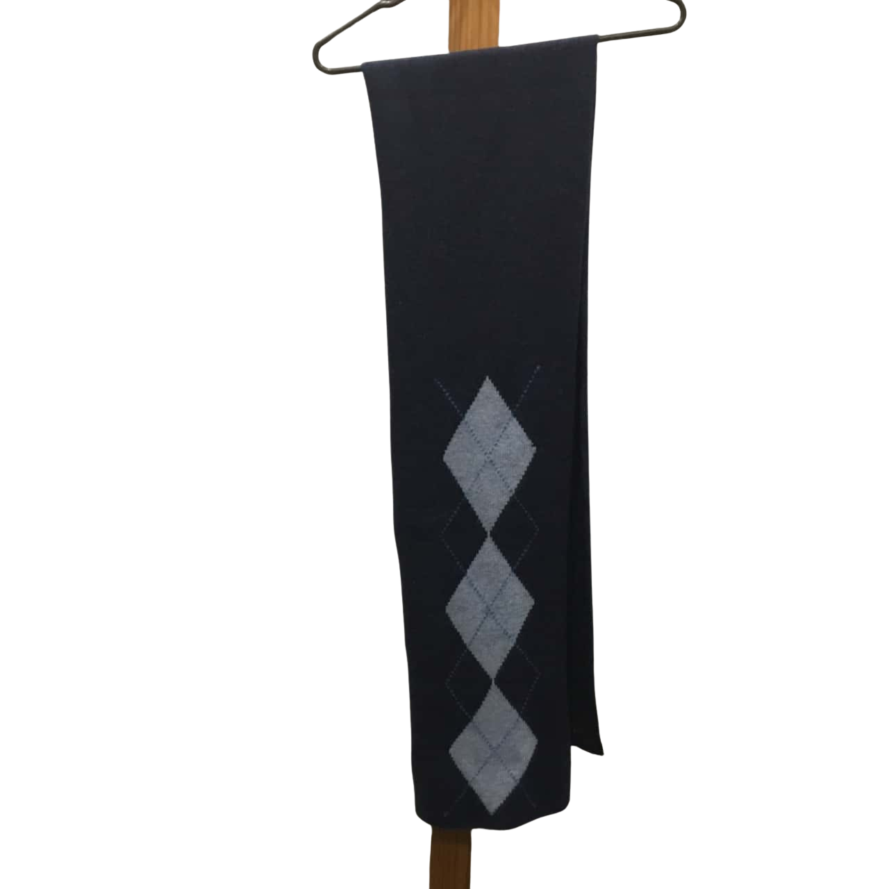 Frangi Navy Patterned Woollen Blend Scarf