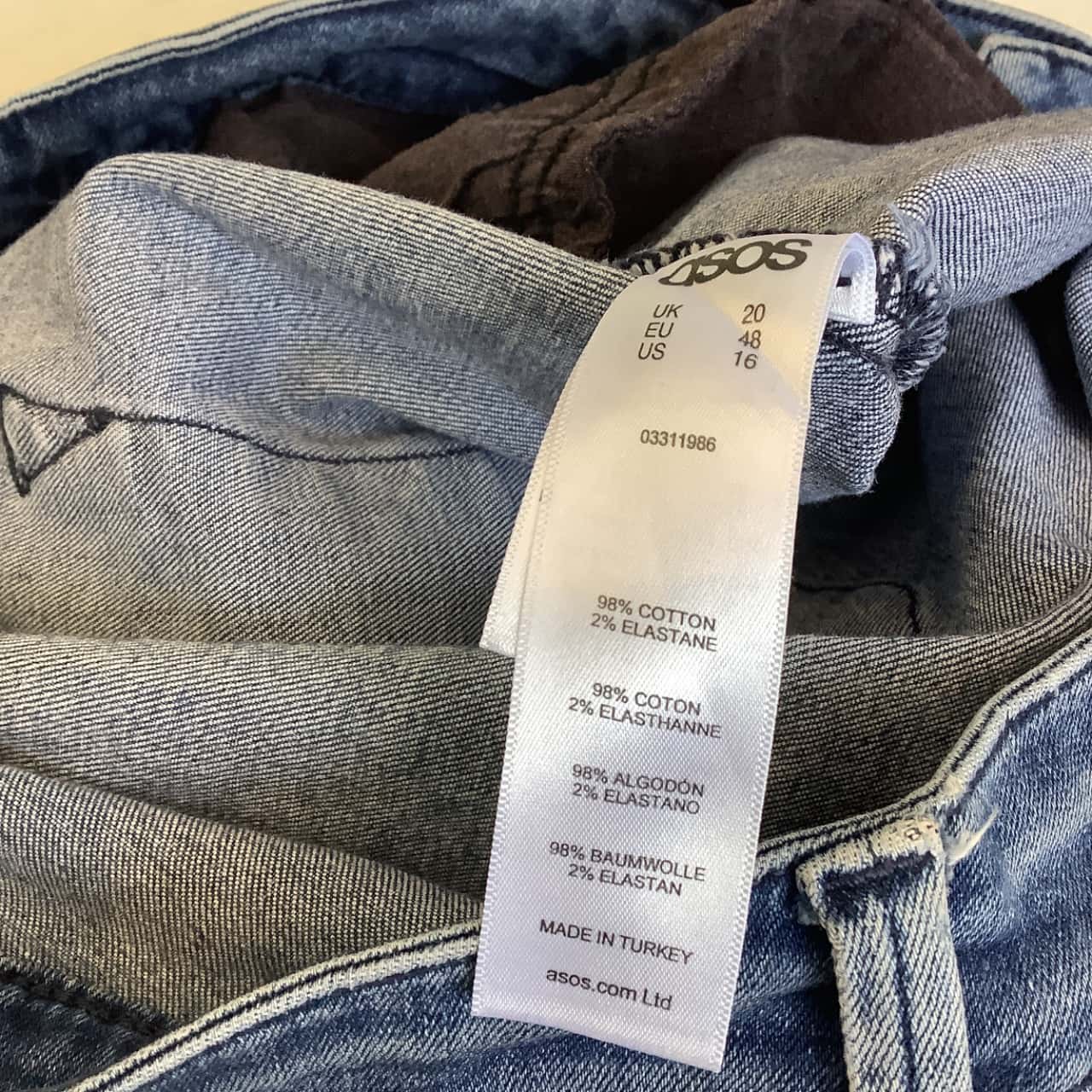 ASOS Womens Size UK20 Rip Tapered Leg Blue Jeans(s)