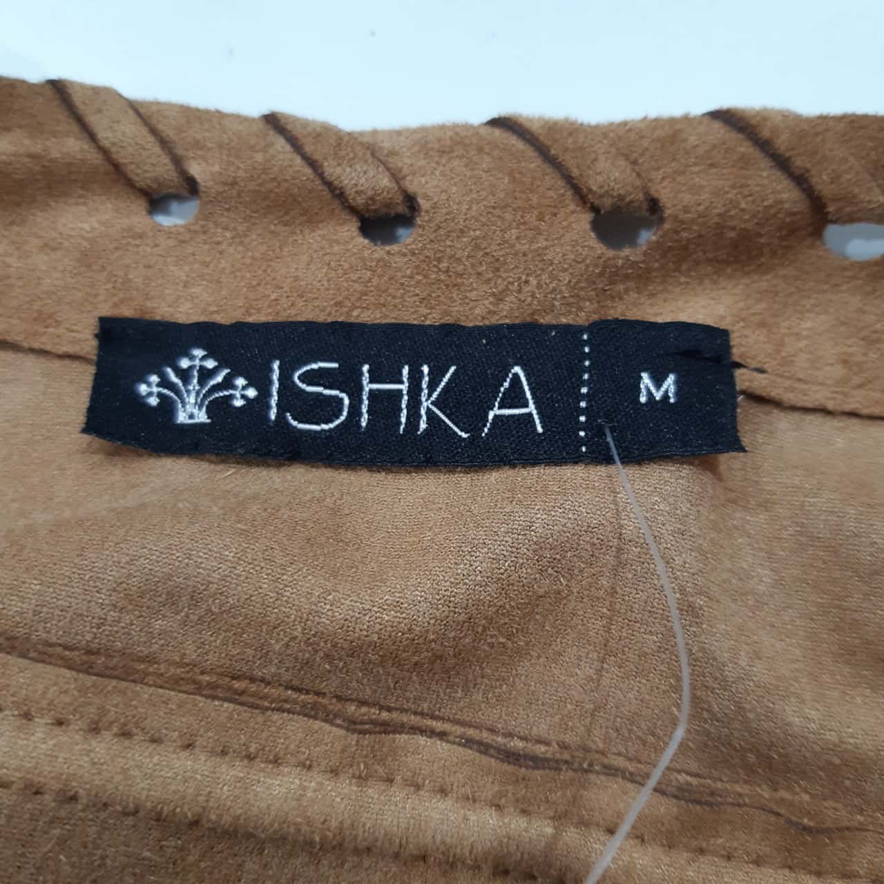 Ishka Womens Size M Vest Faux Fur Suede Jacket Brown (s)