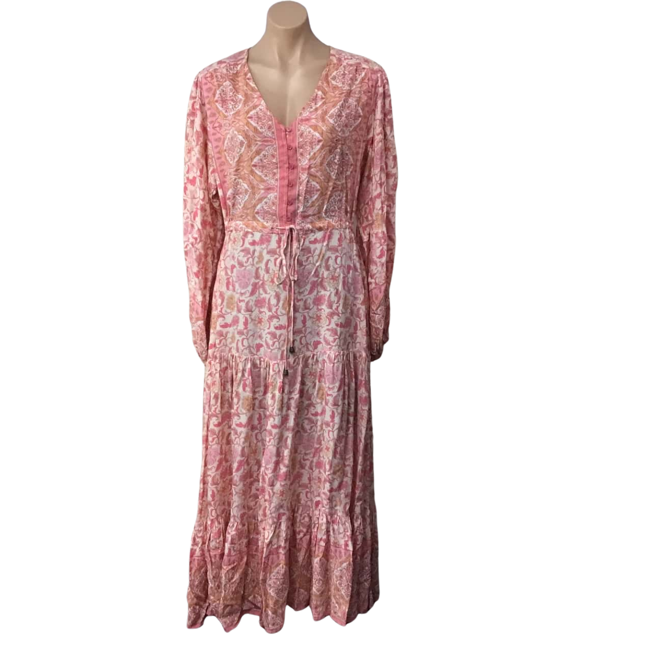 Proud Poppy Clothing Womens Size 16 White / Pink / Orange Floral Long ...