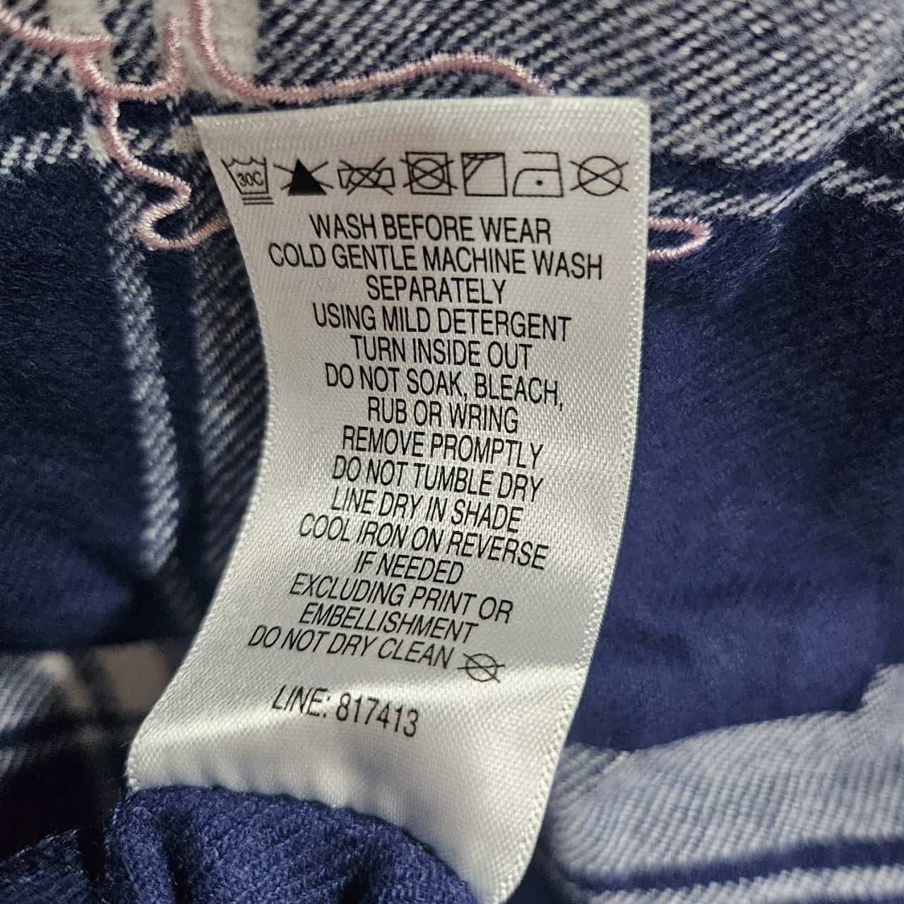 Womens Peter Alexander Blue Shirt Nightie Size S