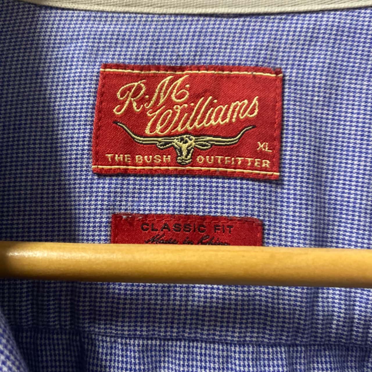 R.M. Williams Mens Size XL Blue / Checked winter shirt (s)