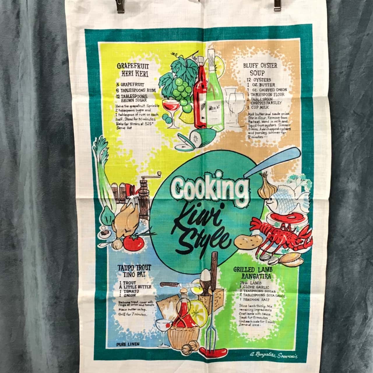 Vintage Tea Towel ‘Cooking Kiwi Style’ (s)