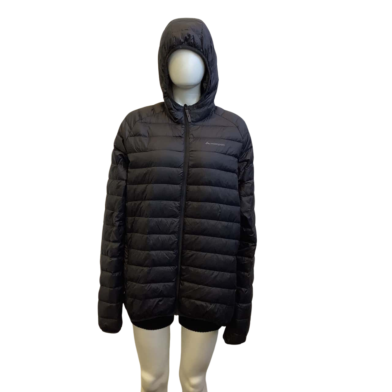 Macpac Mens Size L Duck Down Light Puffer Jacket Black