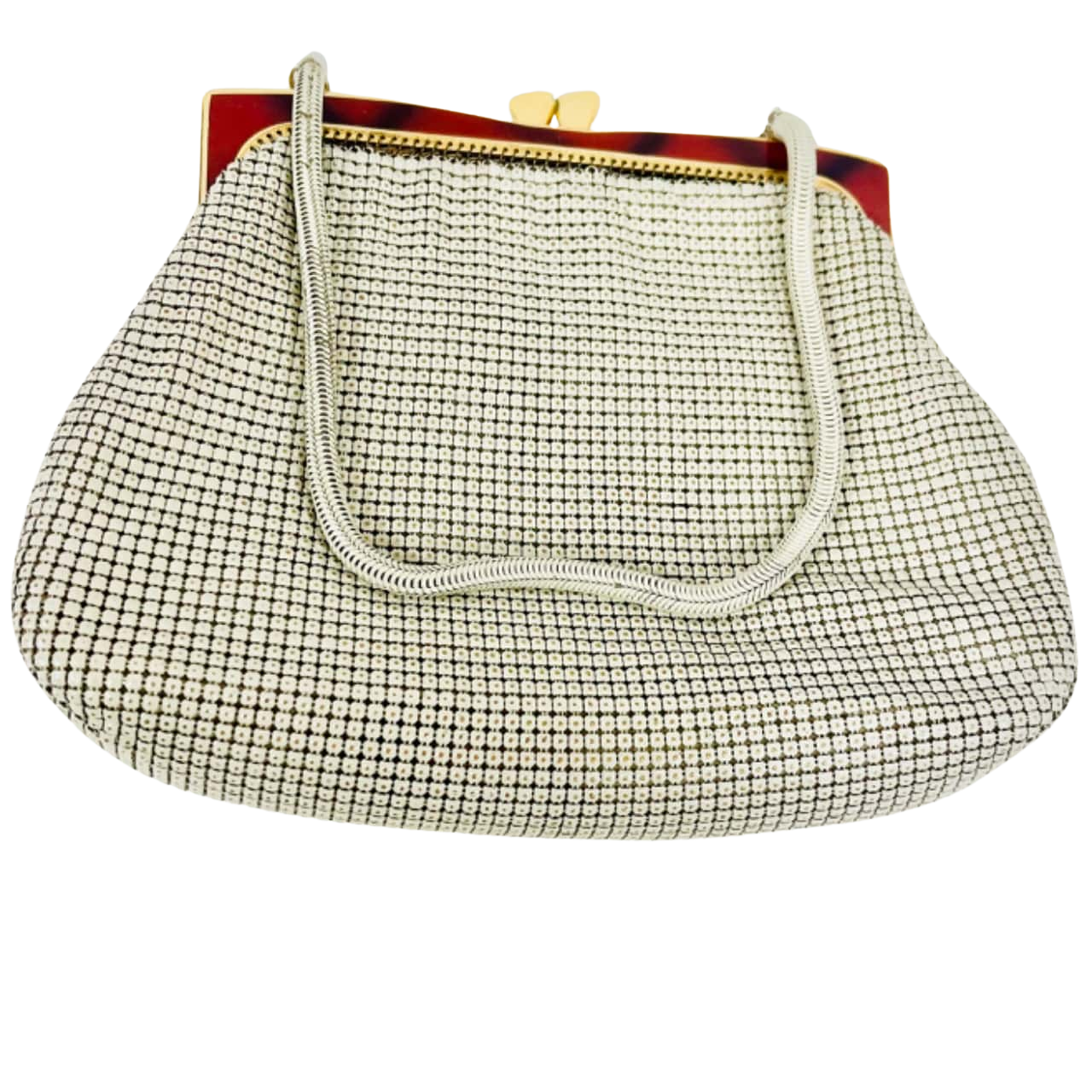 1960’S-1970’s Glomesh Ivory Mesh Purse Made in Australia