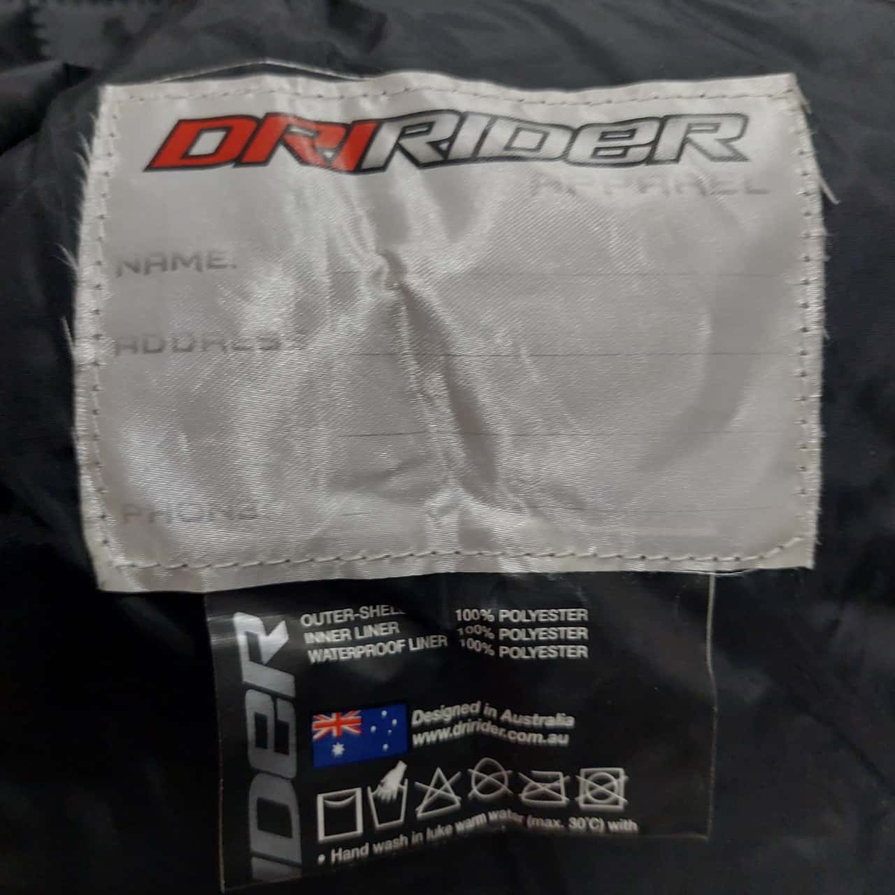 Dri Rider Mens Size L Biker Jacket Black / White (s)