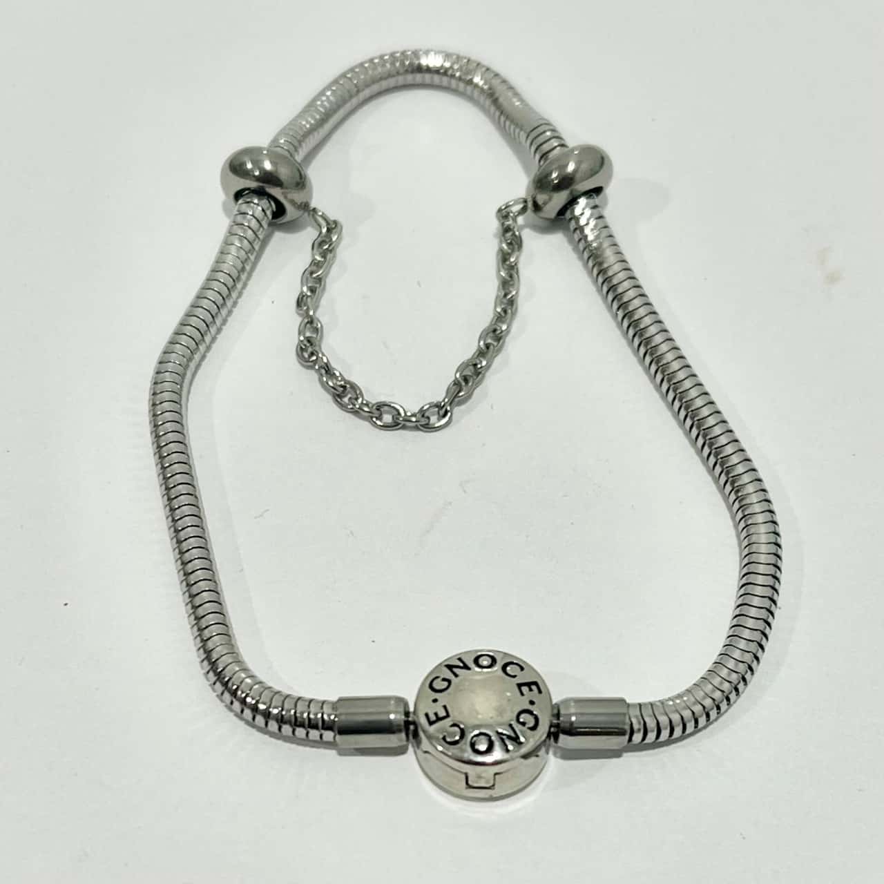 Gnoce Charm Bracelet Silver w/ Jewellery Pouch(s)