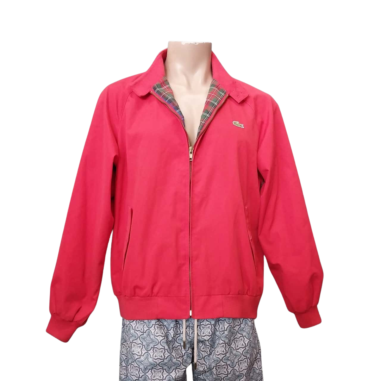 Lacoste Mens Front Zipper jacket,size L, Red. (s)