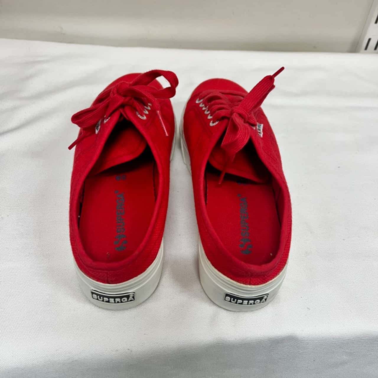 Superga red lace ups Size 8(s)
