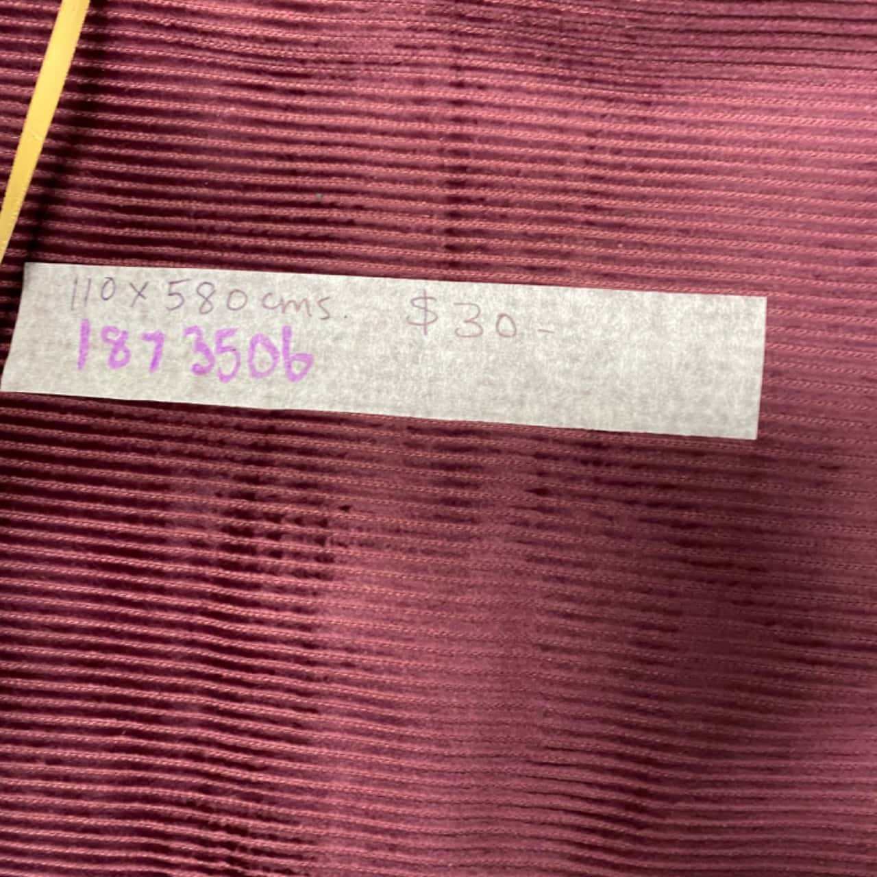 Large Piece Thick Corduroy Maroon Fabric 110 cm x 580 cm