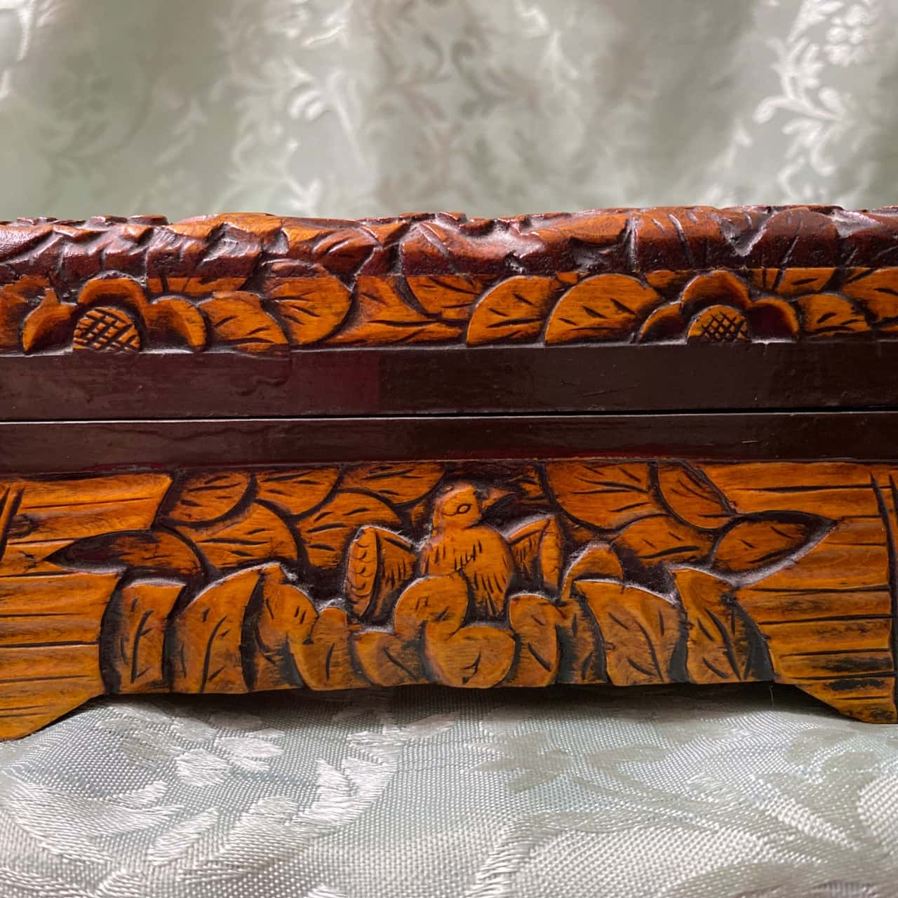 Vintage Camphor Wood Fitted Jewellery Box