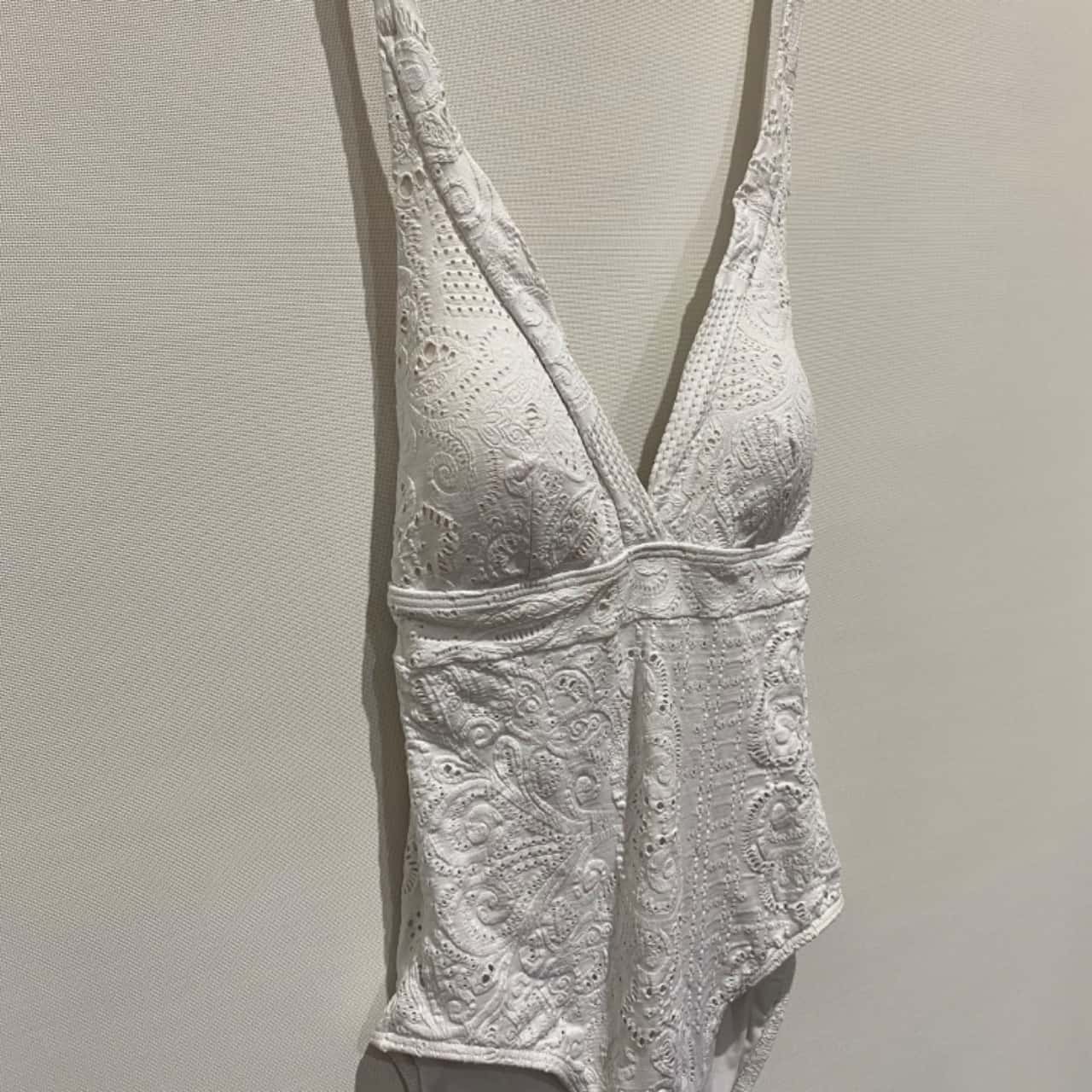 Womens JETS White Lace Swimsuit Brand New