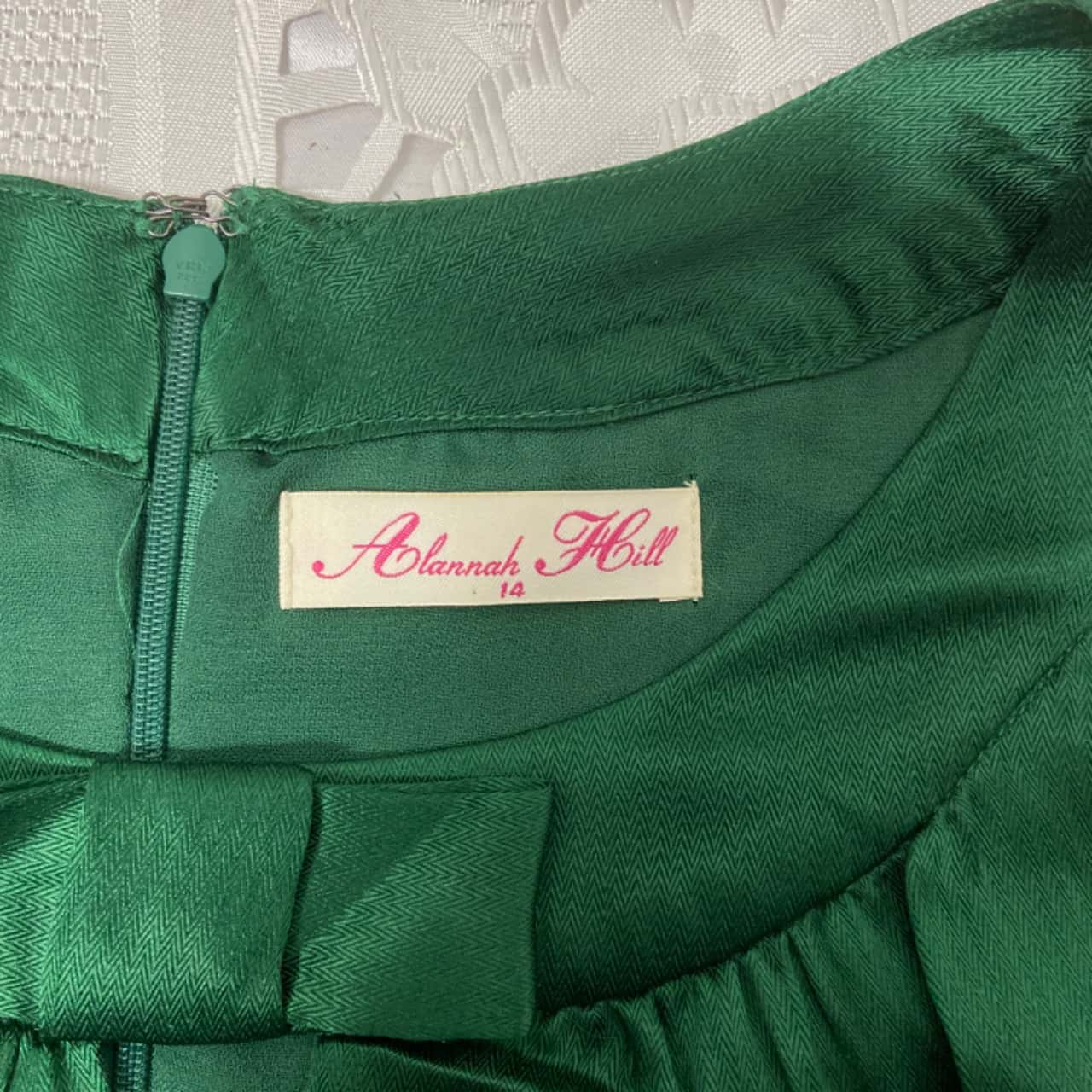 Alannah Hill mid length ruffled green dress size 14(s)