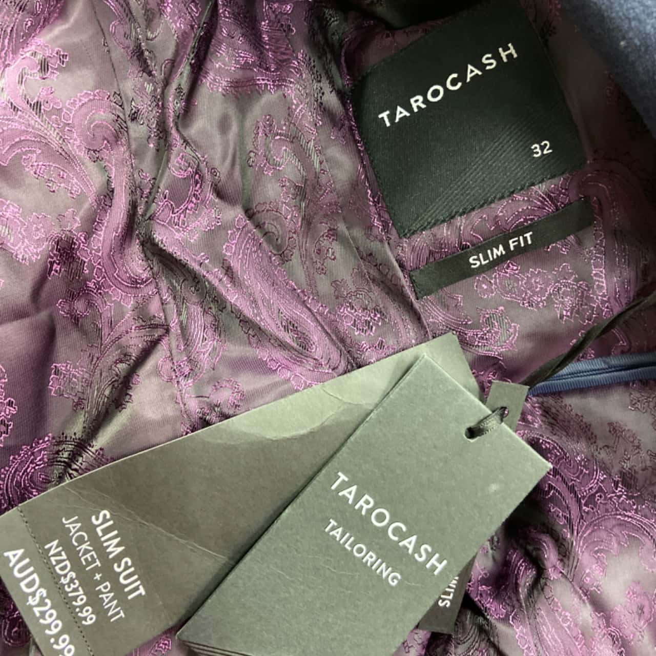 Tarocash Mens Size 32 Suit Jacket Navy Blue