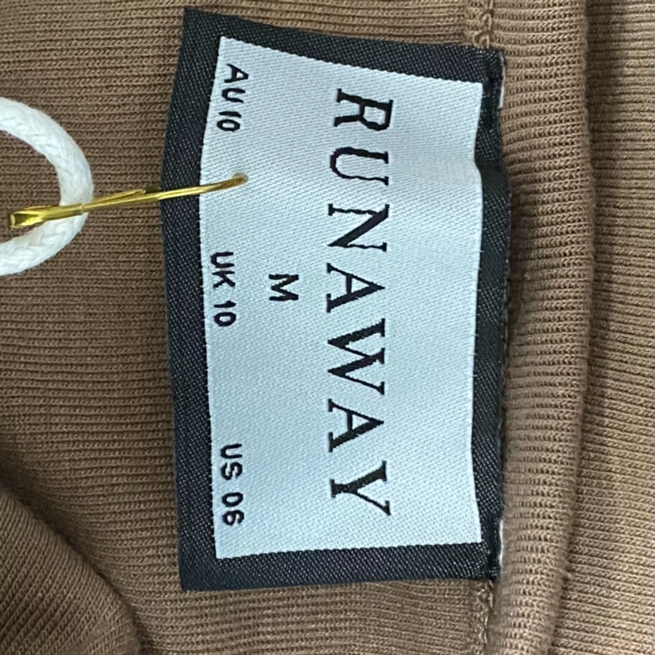 RUNAWAY THE LABEL Womens Sash Midi Dress in MOCHA - Size M - *BRAND NEW ...