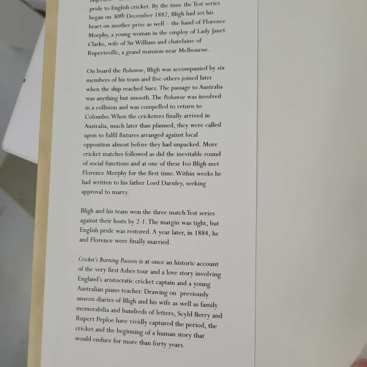 Cricket's Burning Passion - Scyld Berry & Rupert Peploe