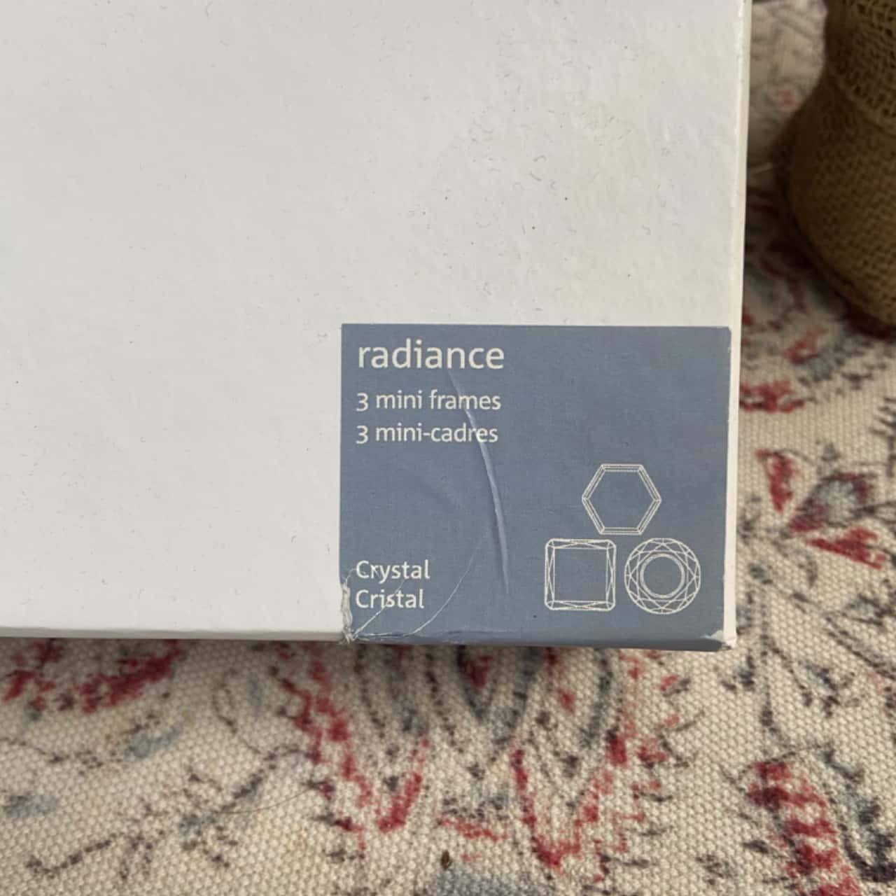 BNWT Royal Doulton “Radiance” 3x Mini Crystal Frames. (s)