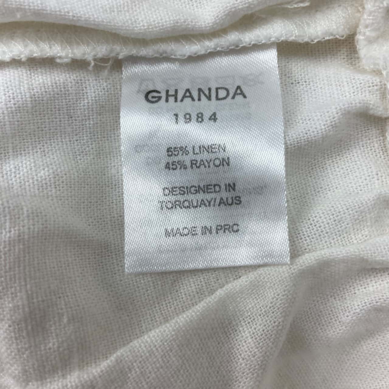 Ghanda Womens Size XS Cropped Top White (s)