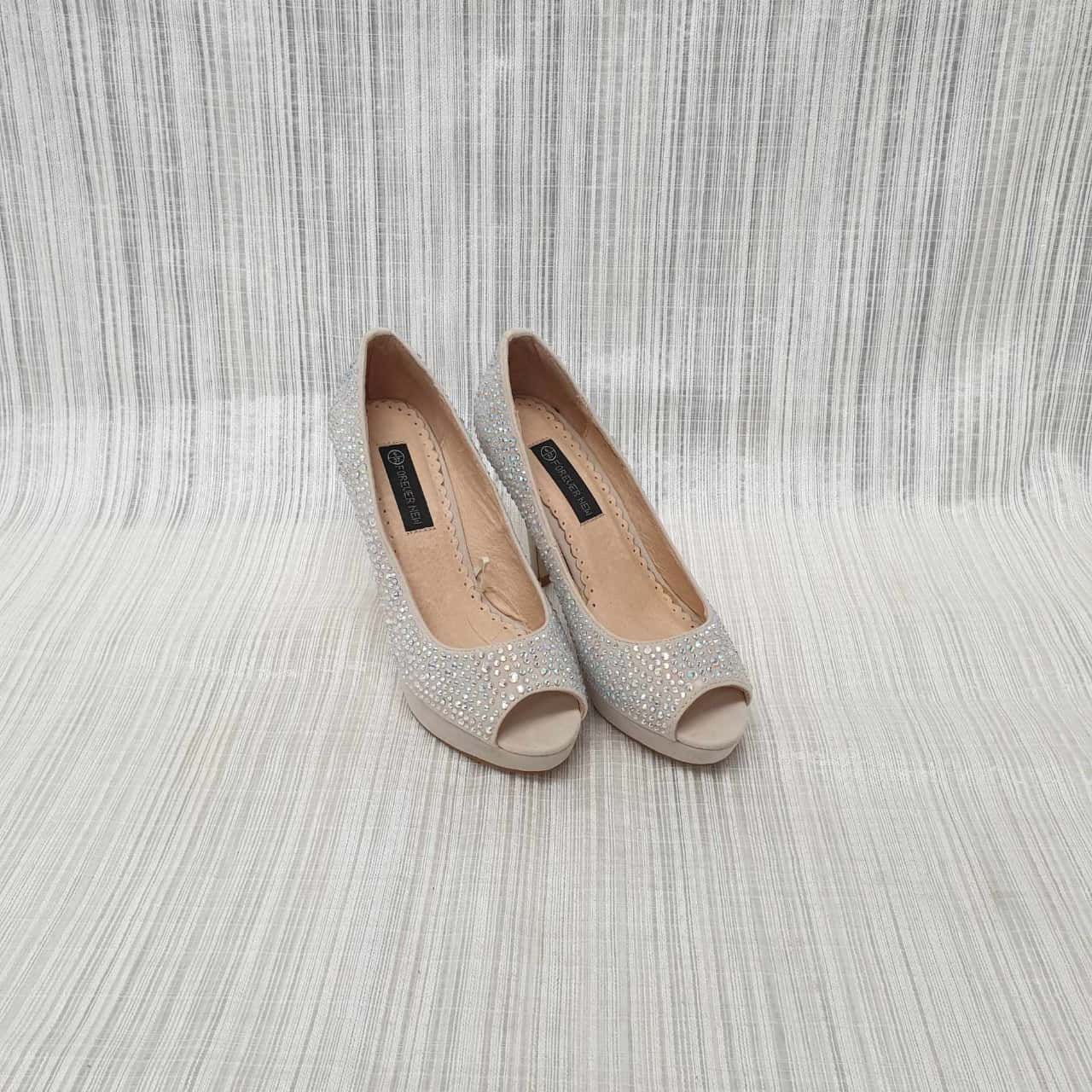 ** SALE ** Forever New Stunning AB Diamante /Platform /Hi Heel /Peep ...