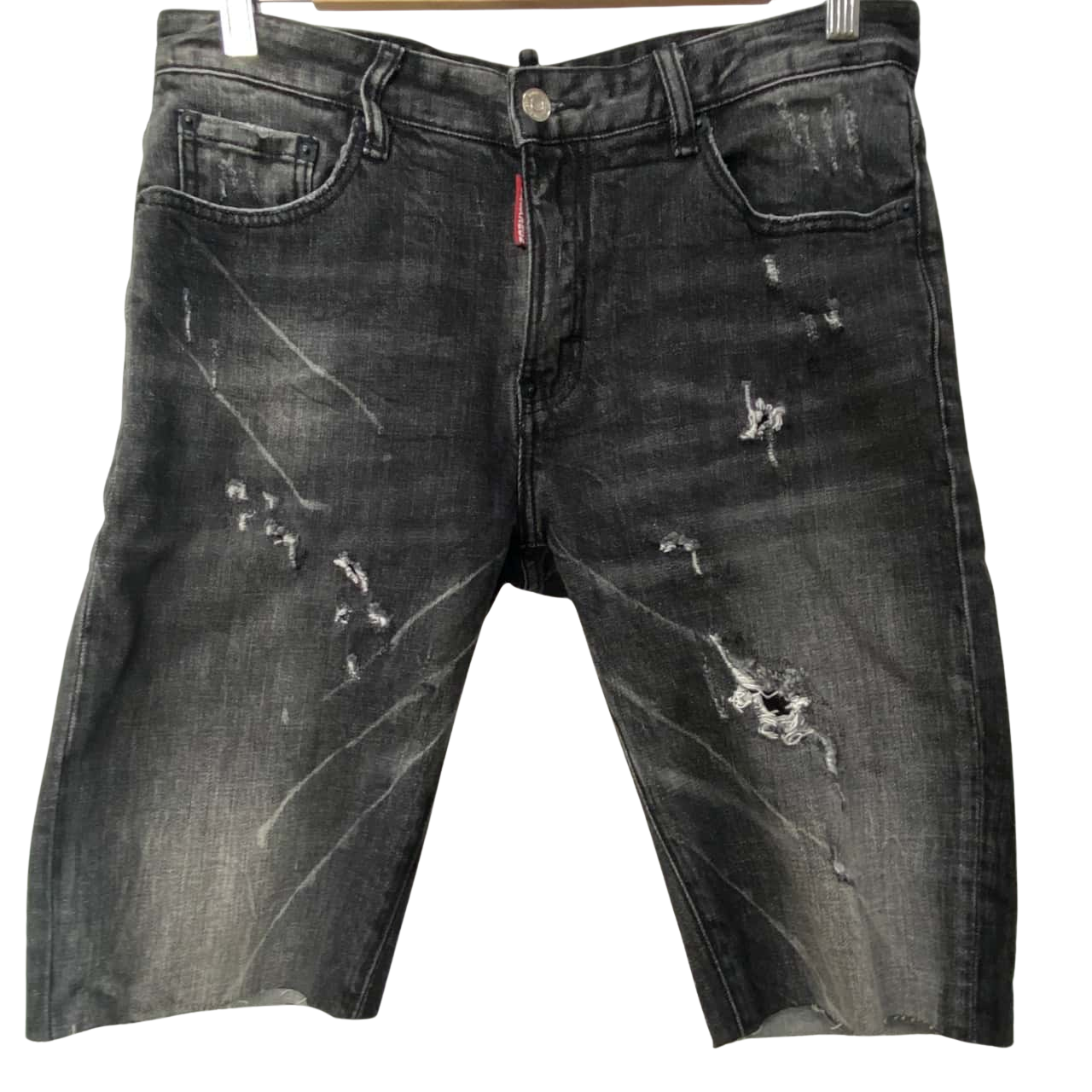 Dsquared2 1964 Mens Size 32 Distressed Shorts Black (s)