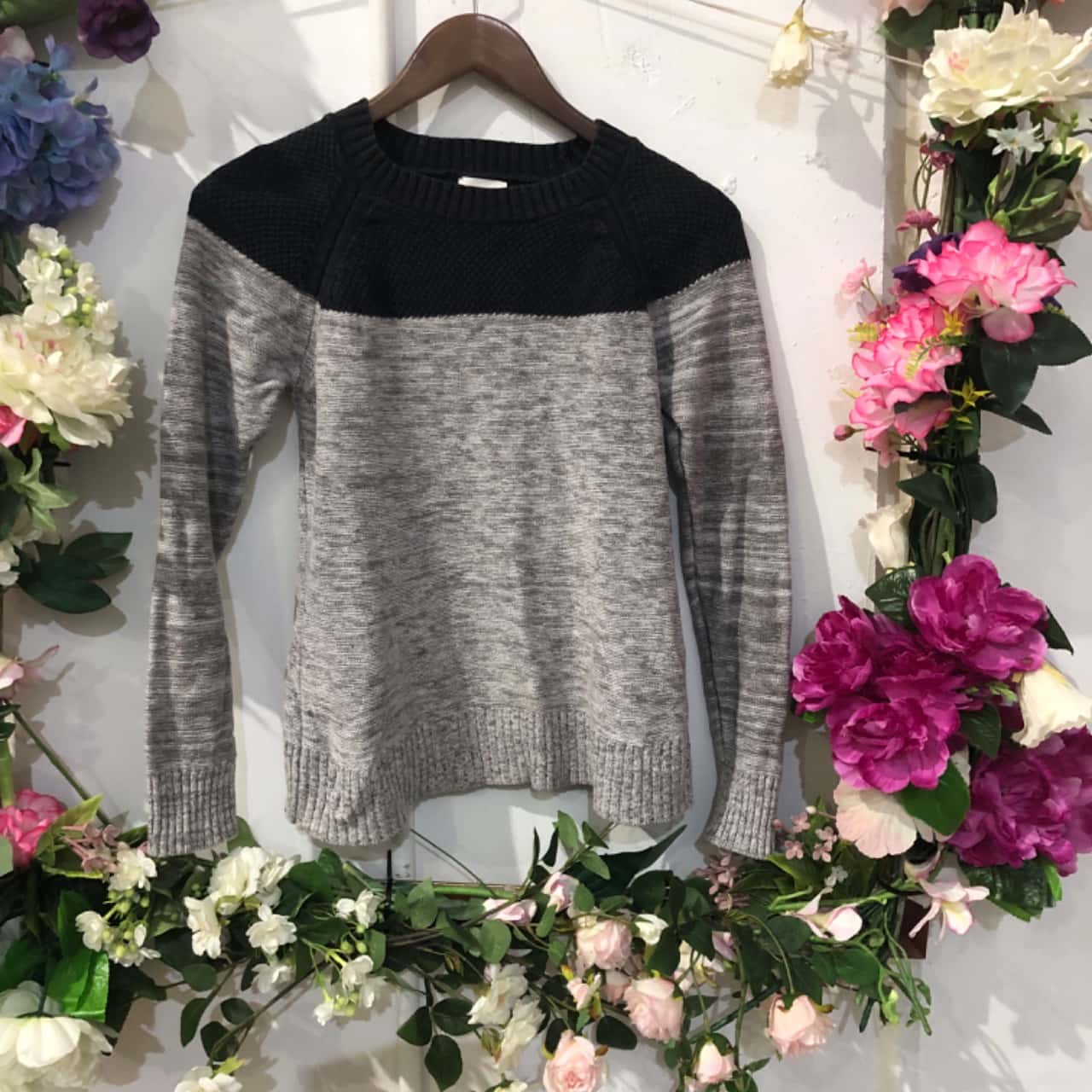 Gorman Size 8 Grey Linen blend jumper