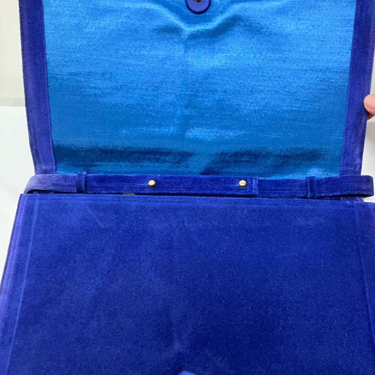 Vintage Italian Blue & Red Capucine Handbag (s)