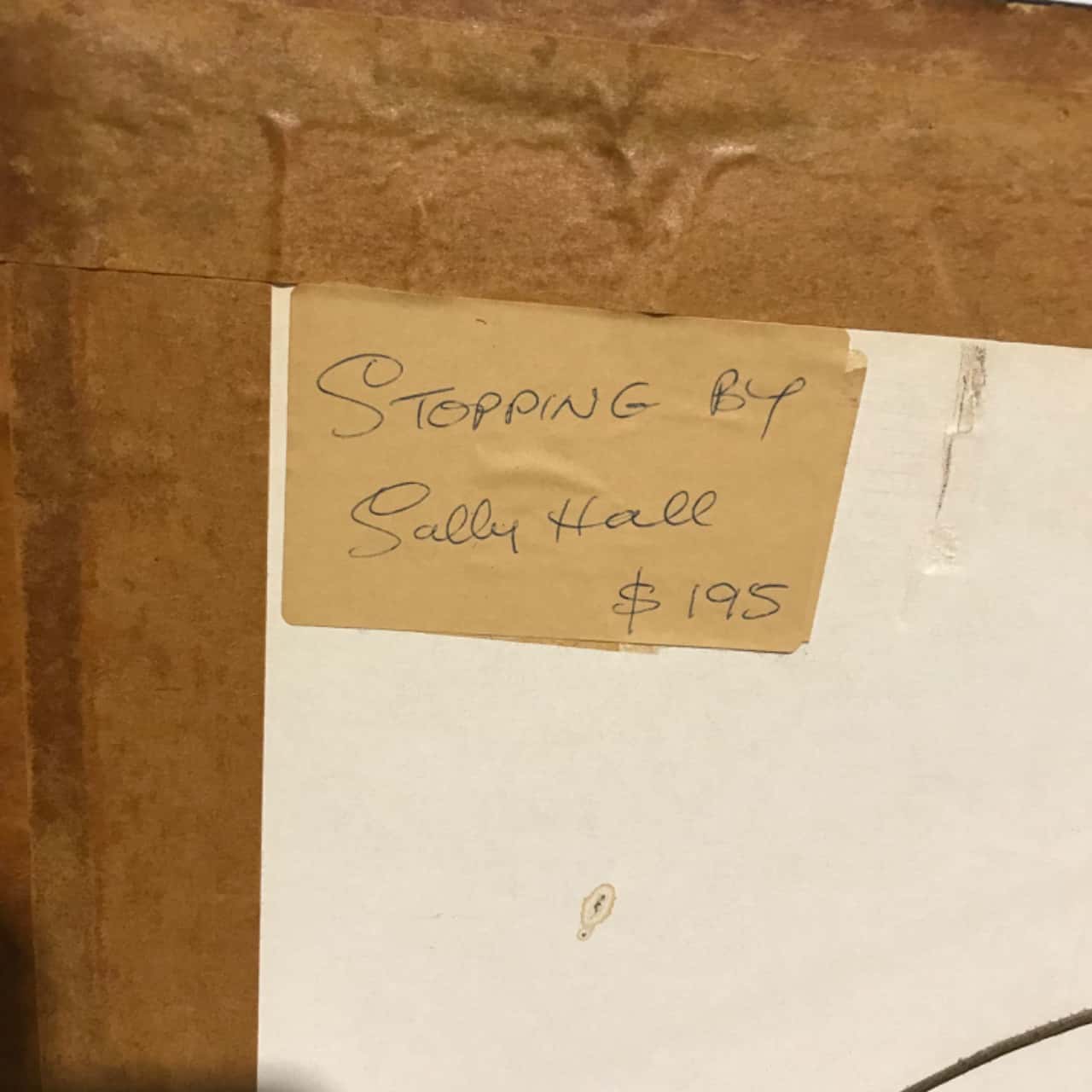 Stunning Art Piece "Stopping By" Charcoal Drawing by Sally Hall 1990s ...