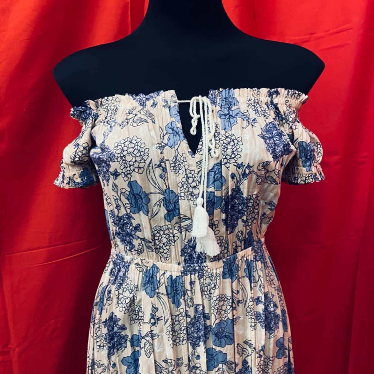 Angel Biba Womens Size 12 Floral Dress / Maxi Dress /Off The Shoulder ...