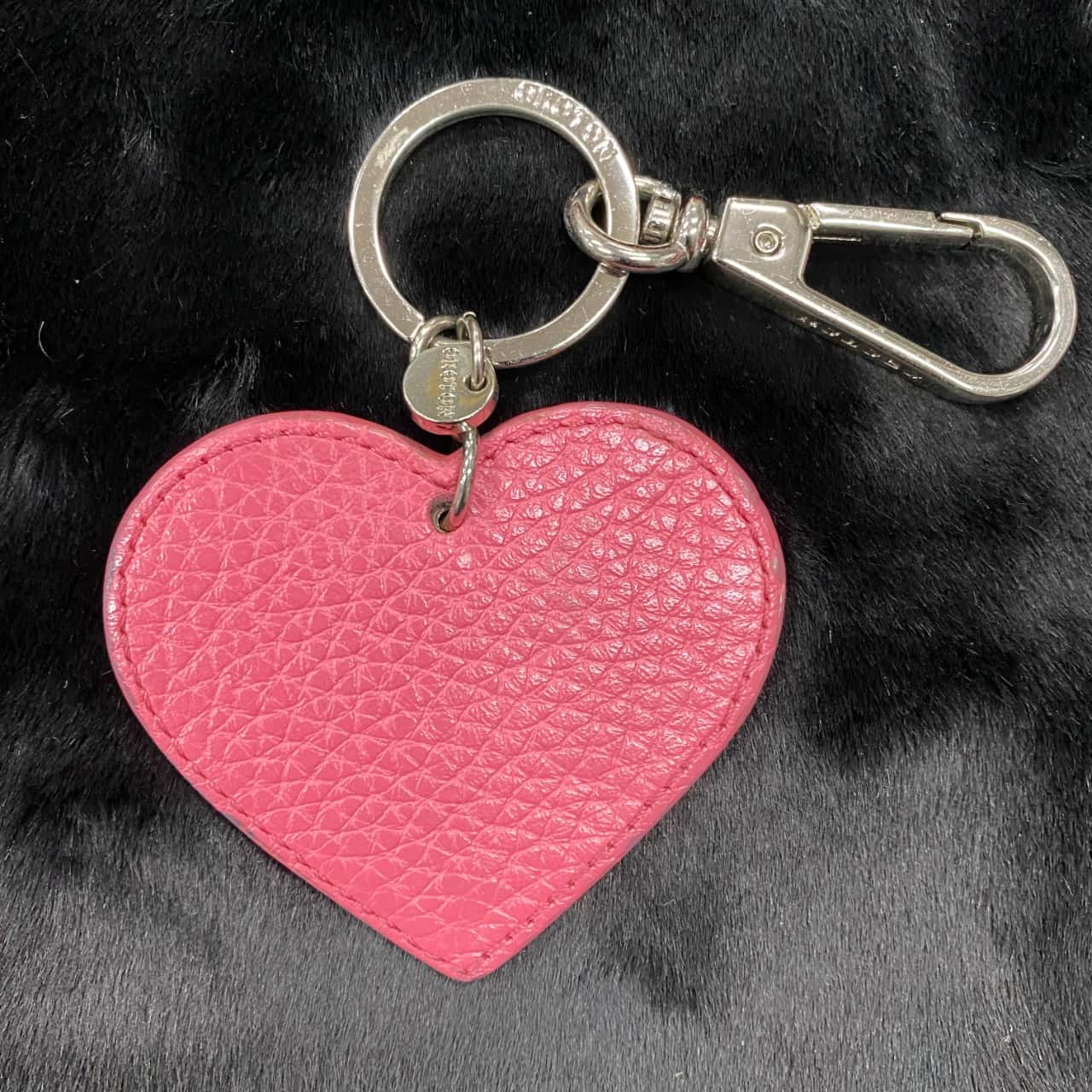 Oroton Pink Leather / Silver Heart Keyring(s) - Used Very Good | Salvos ...