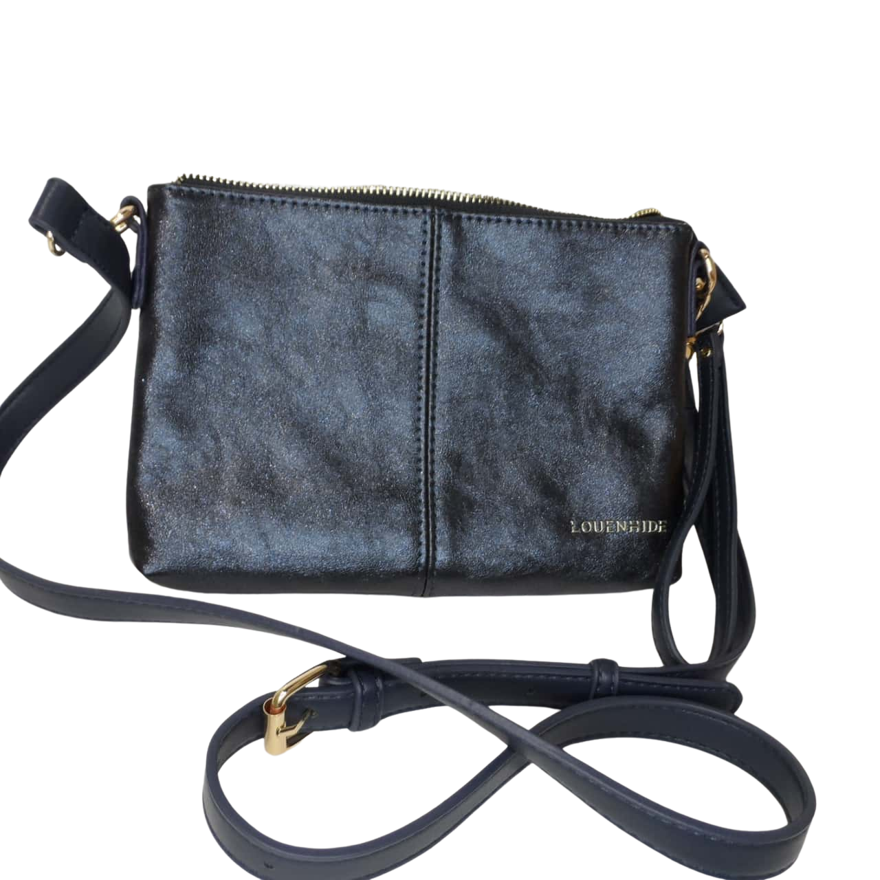 Louenhide Womens Blue metallic crossbody bag