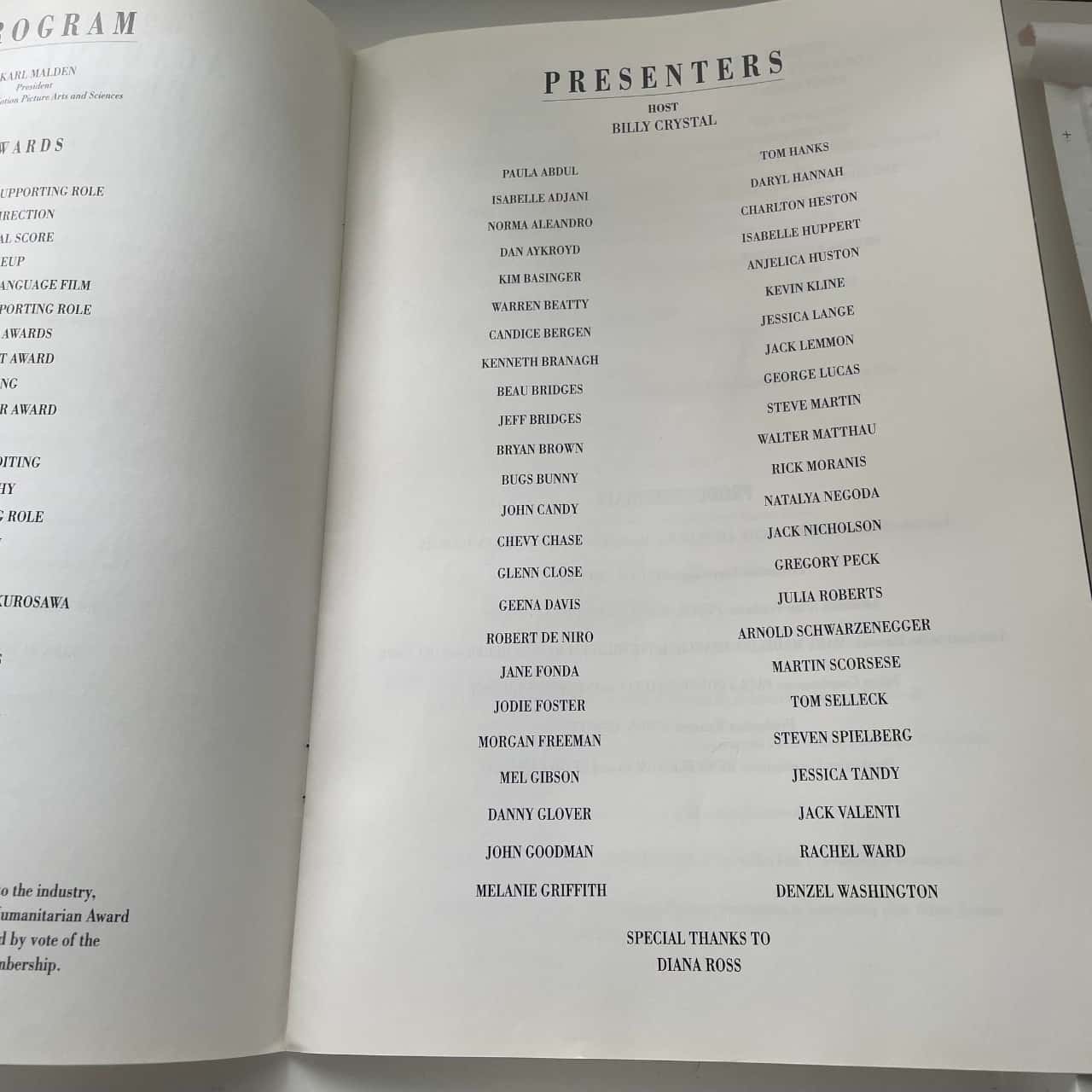 62nd Academy Awards Program