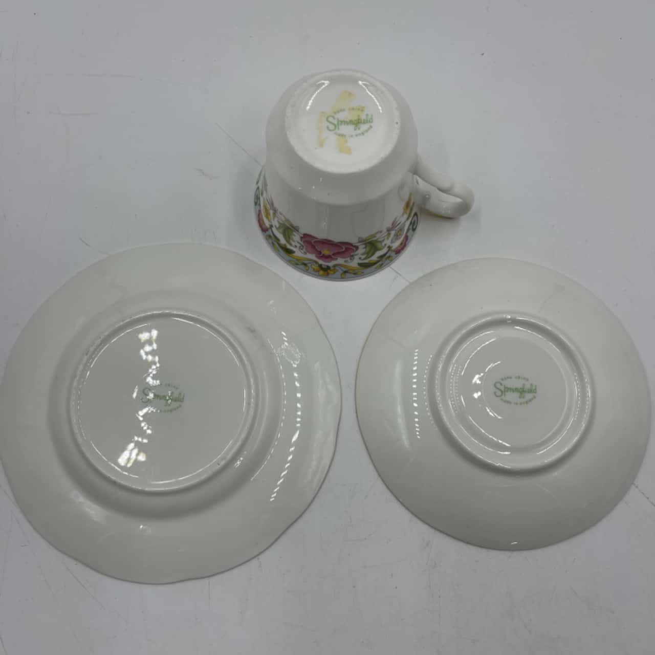 Vintage‘Springfield’ Bone China trio set cup, saucer and side plate ...