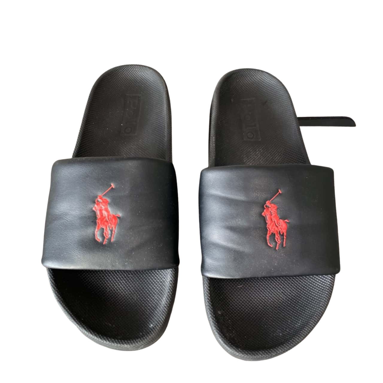 Polo Ralph Lauren Mens Size 8 Flip flops Black / Red (s)