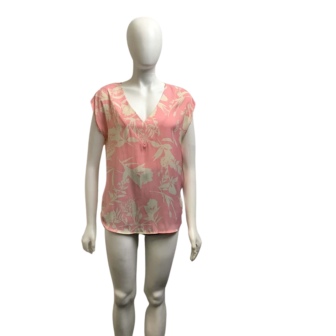 Witchery Womens Size S M V Neck Top Pinkwhites