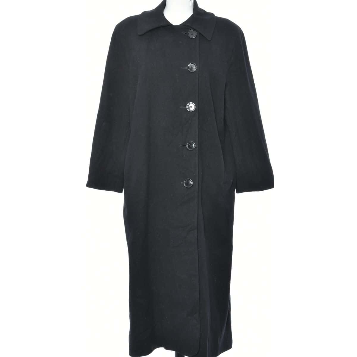 Harve Benard Womens Size12 Black Single-Breasted Wool Coat(s)