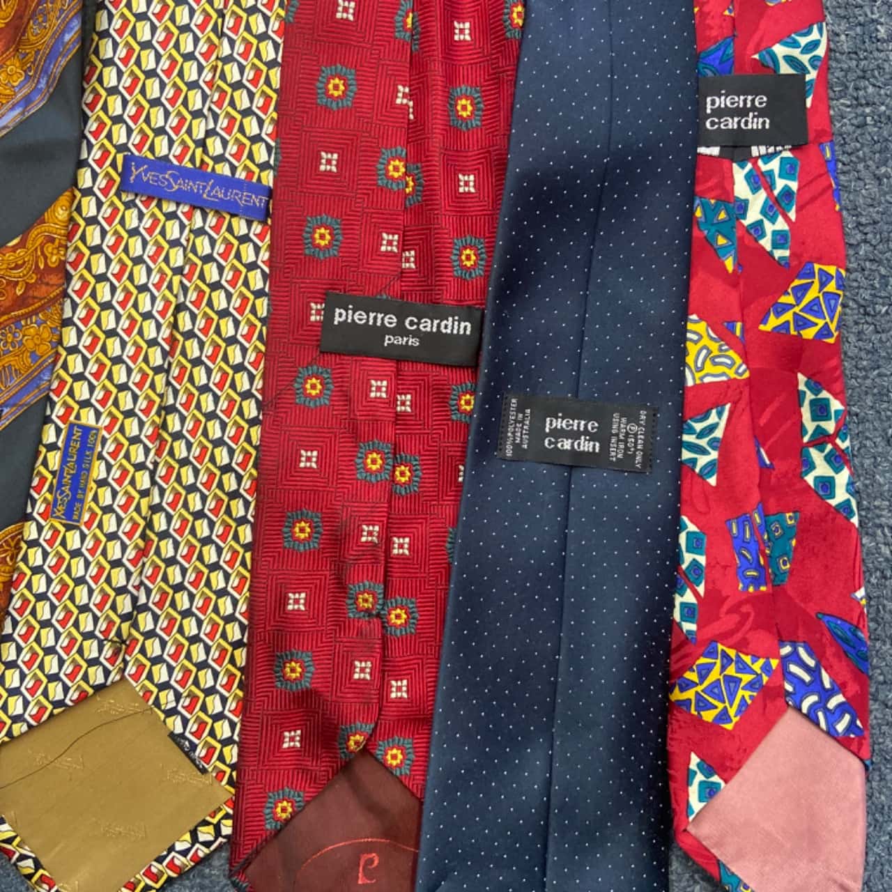 7 vintage Italian French designer neck ties (s)