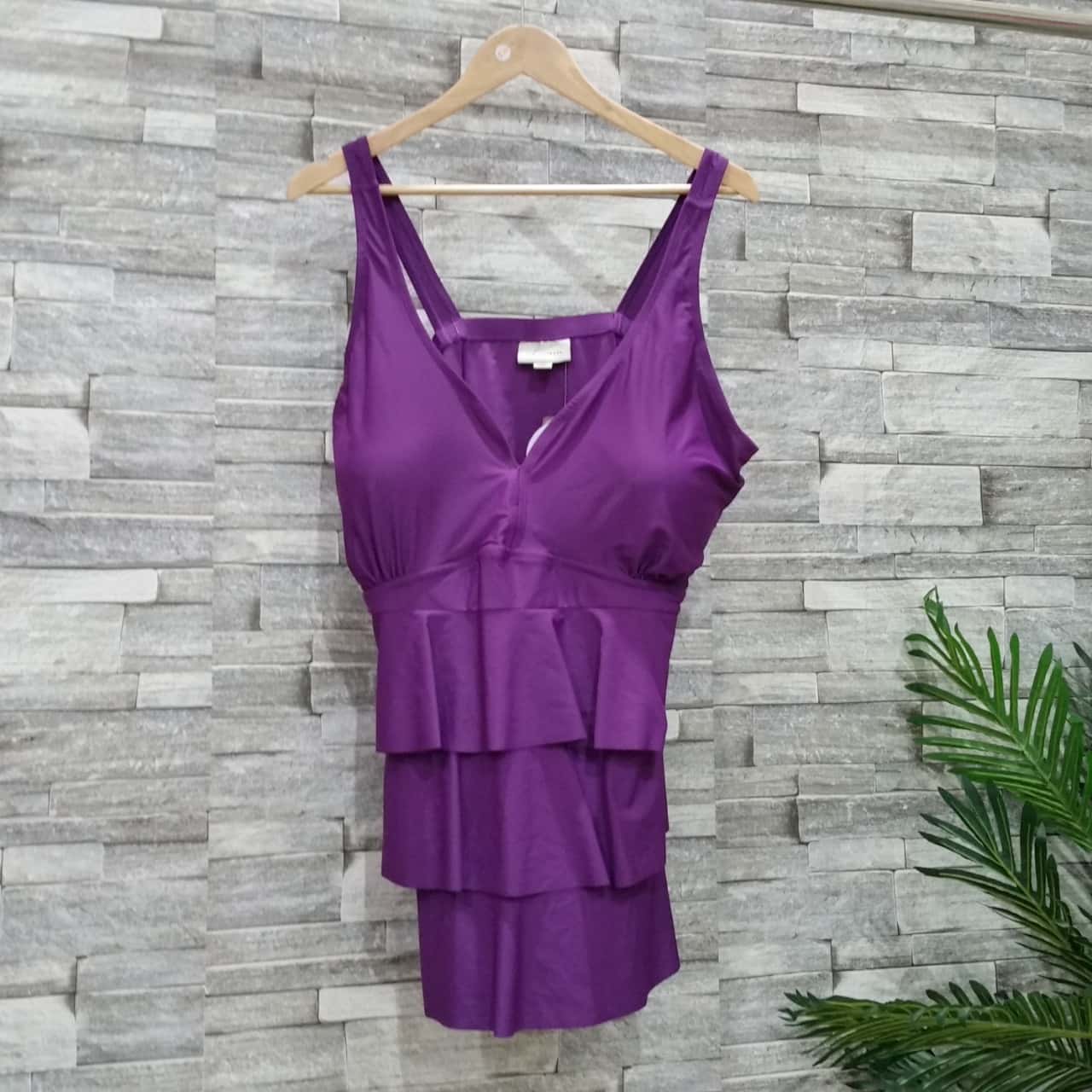Autograph Womens Size 24 Purple Tankini Tiered