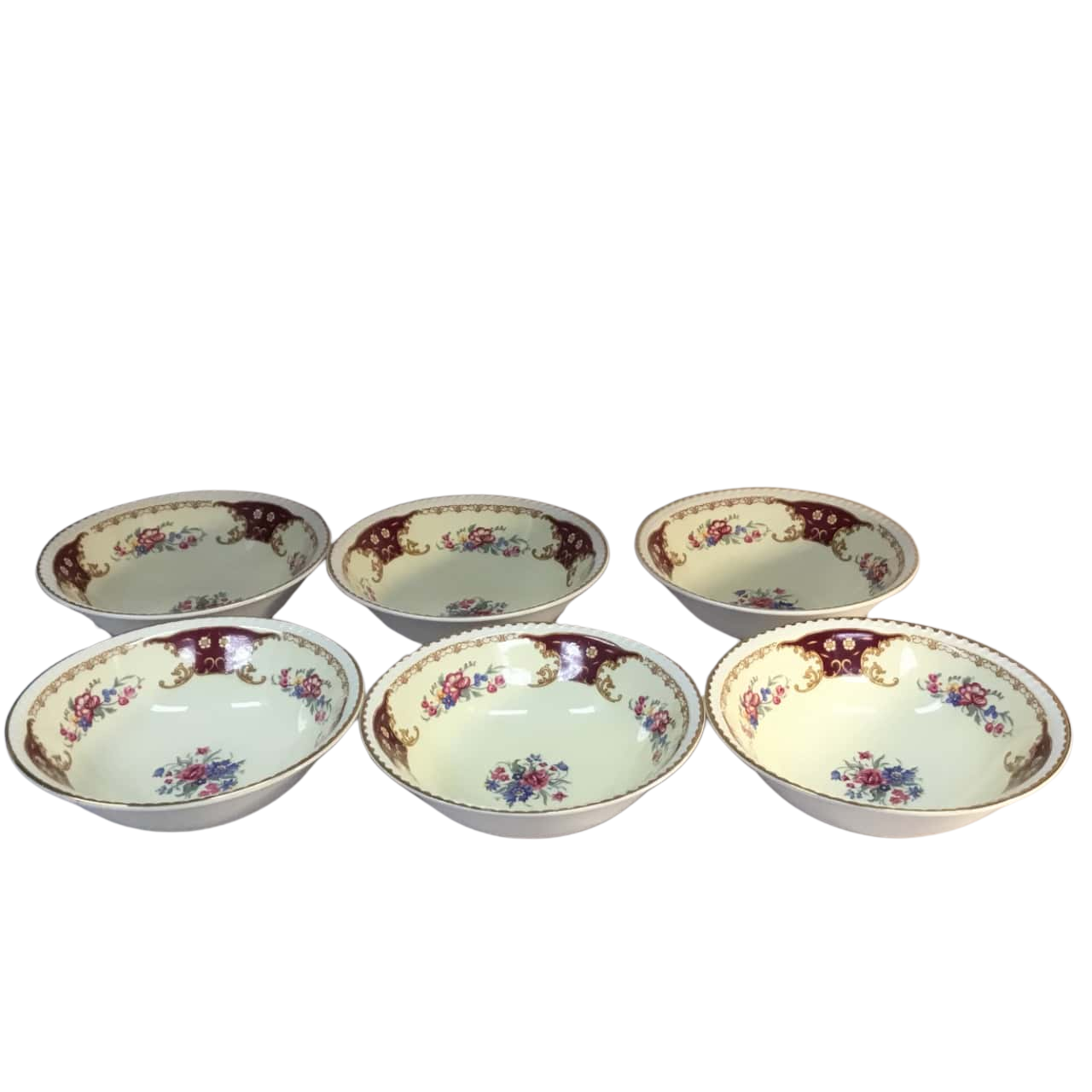 Vintage Portland Pottery Cobridge x 6 Bowls