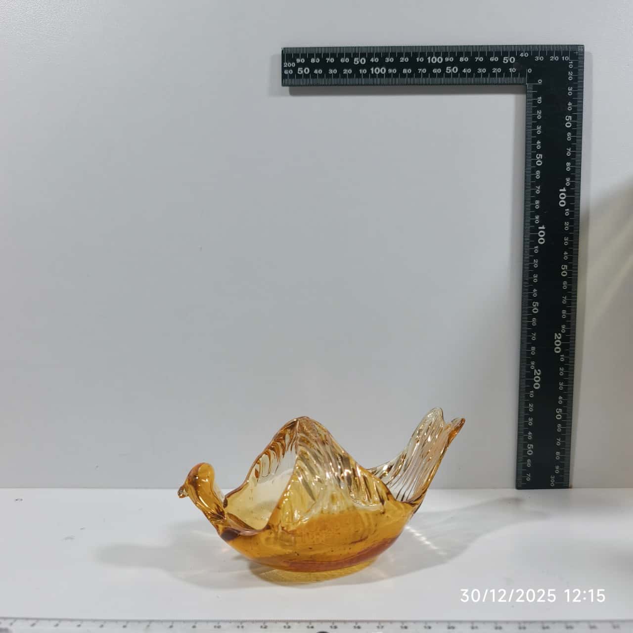 Vintage Amber Glass bird-shaped Trinket Dish Art Murano Style (s)